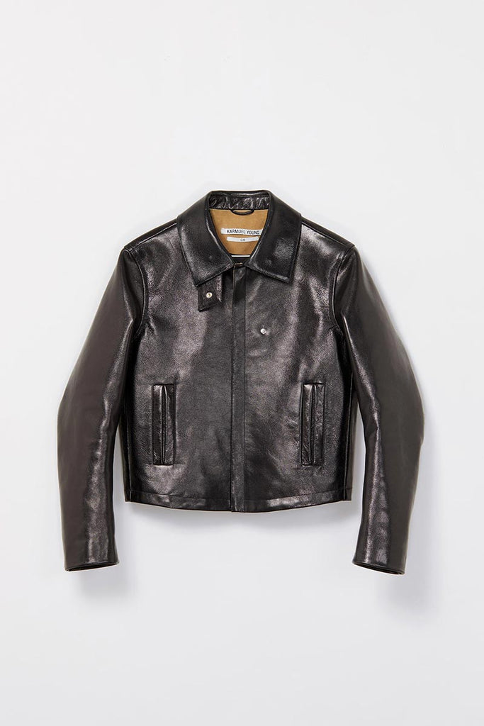 Black 2-way Pocket Goat Leather Jacket – KARMUEL YOUNG
