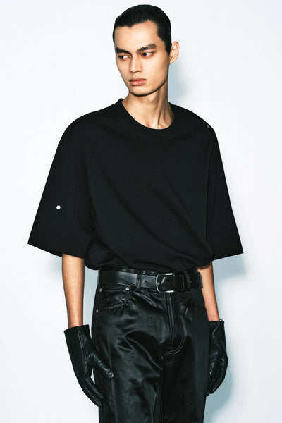 Black Cotton Square Rotated T-Shirt – KARMUEL YOUNG